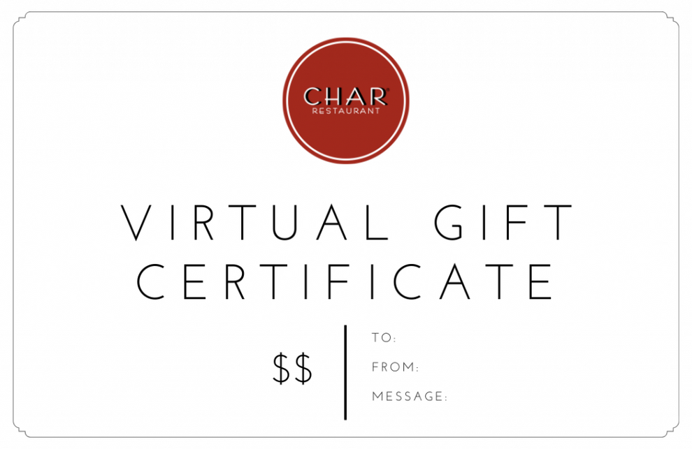 Char Virtual Gift Card – 4Top Hospitality